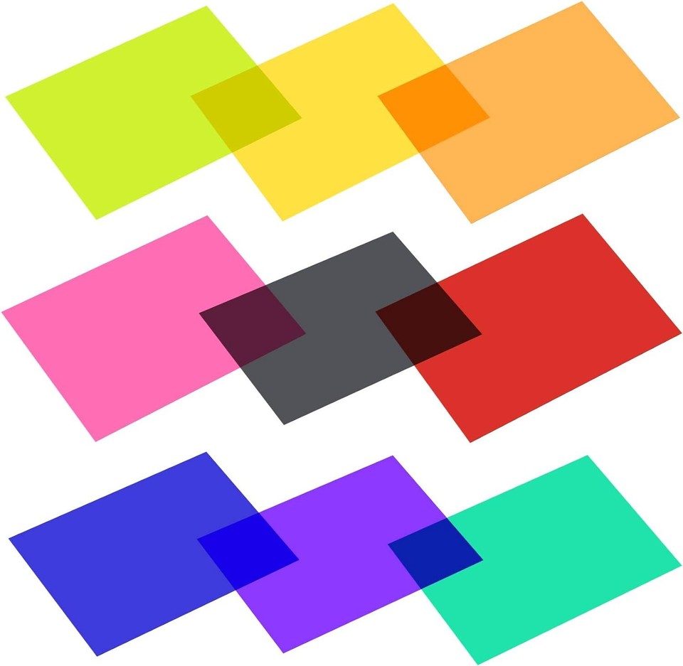 Lystaii 9pcs Gel Light Filter Color Correction Colored Overlays ...
