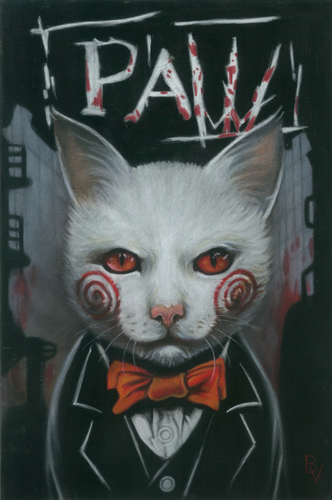 original drawing 20 x 30 cm 31BV artwork pastel Horror Paw Mini Tin ...