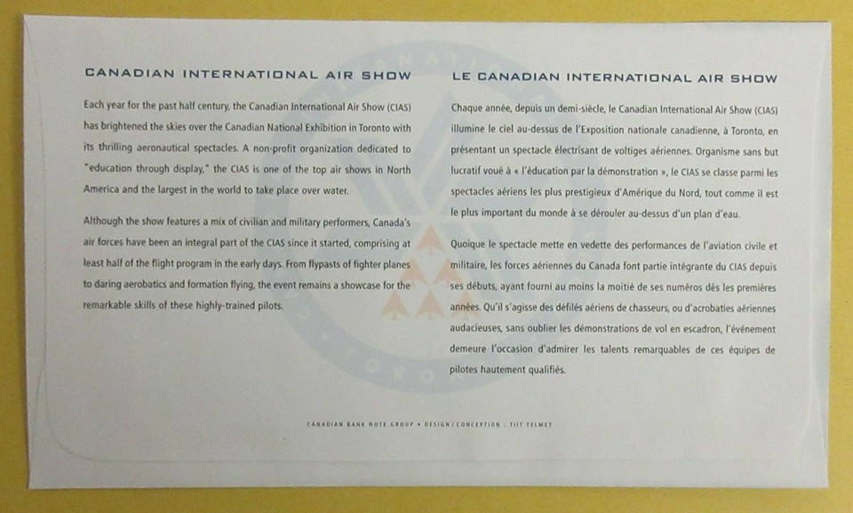 50th Anniversary Canadian International Air Show Canada Post Day of ...