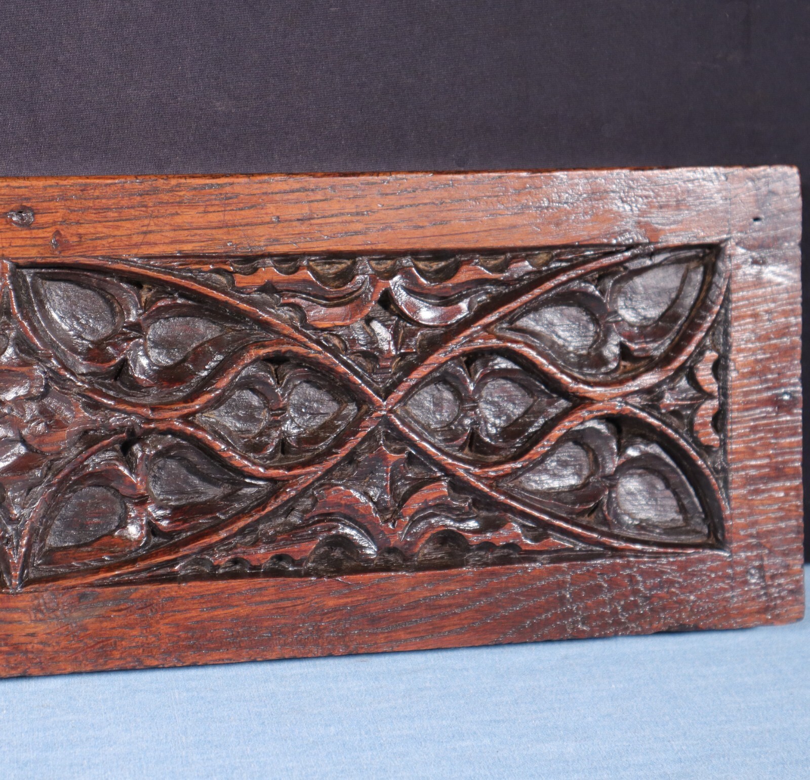 Pair of Antique Neo Gothic Carved Drawer Panels/Trim in Solid Oak Wood ...