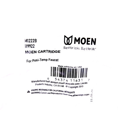 Genuine Moen Posi-Temp Cartridge 1222 / 1222B Single-Handle Faucet | eBay