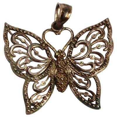 Vintage Silver Butterfly Pendant Filigree Wings • Detailed • 925 • 1 ...