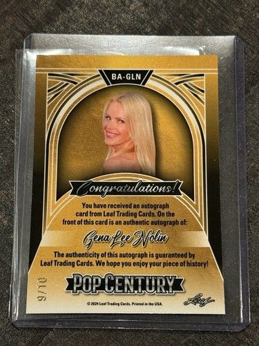 2024 GENA LEE NOLIN AUTO RARE 9/10 Leaf Pop Century Card BAYWATCH | eBay