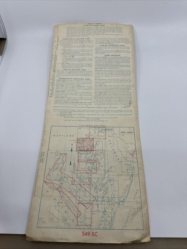 Approaches to Baltimore Harbor Nautical Chart 549-SC 1967 Maryland (8 ...