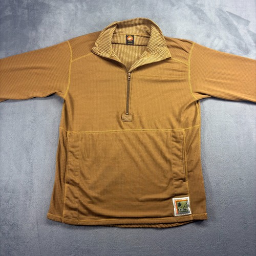 USMC Coyote Frog Marine Corp Shirt Men's Medium Waffle Fleece Quarter ...