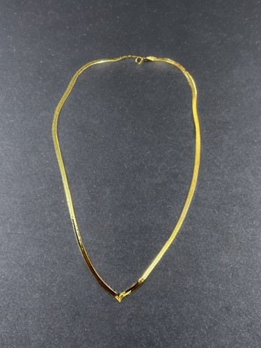 14kt Italian Gold Herringbone V Necklace 16”/3.79g | eBay