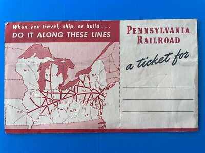Pennsylvania Railroad Ticket Jacket & Receipt For Lifted Ticket ...