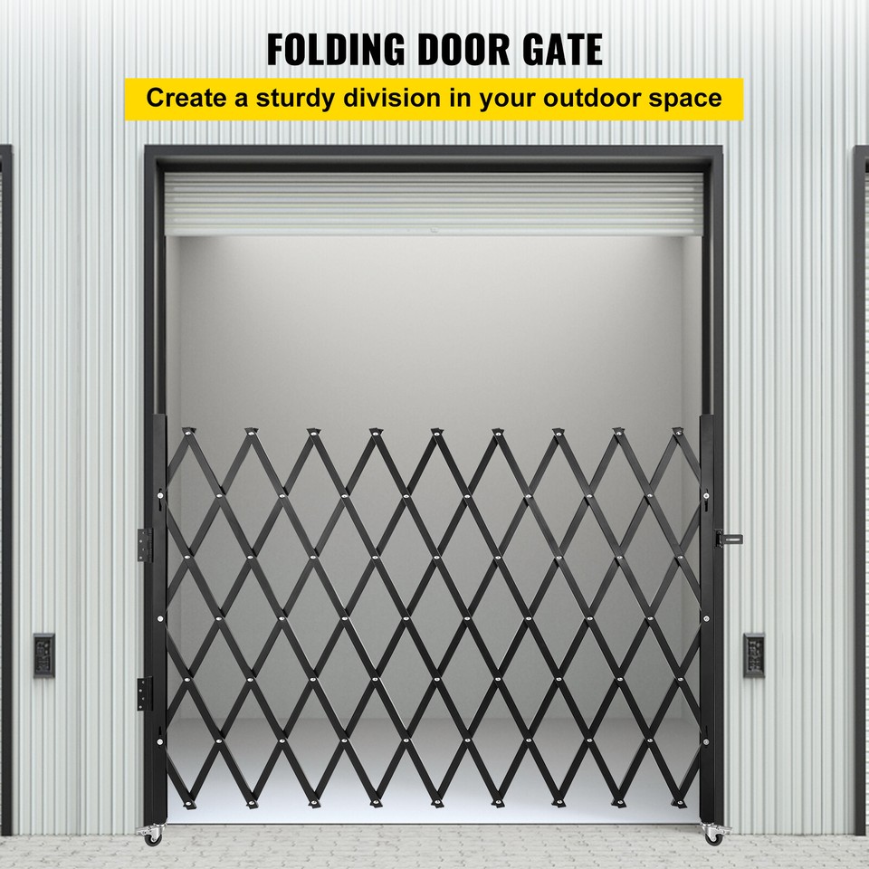 VEVOR Single Folding Security Gate Folding Door Gate 75"W x 50"H ...
