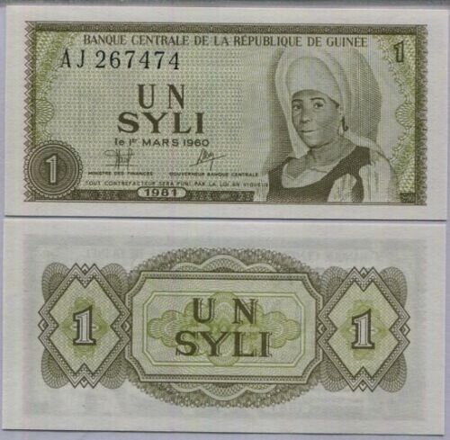 Guinea 1 SYLI P-20 1981 Mafori BANGOURA UNC World Currency MONEY BILL ...