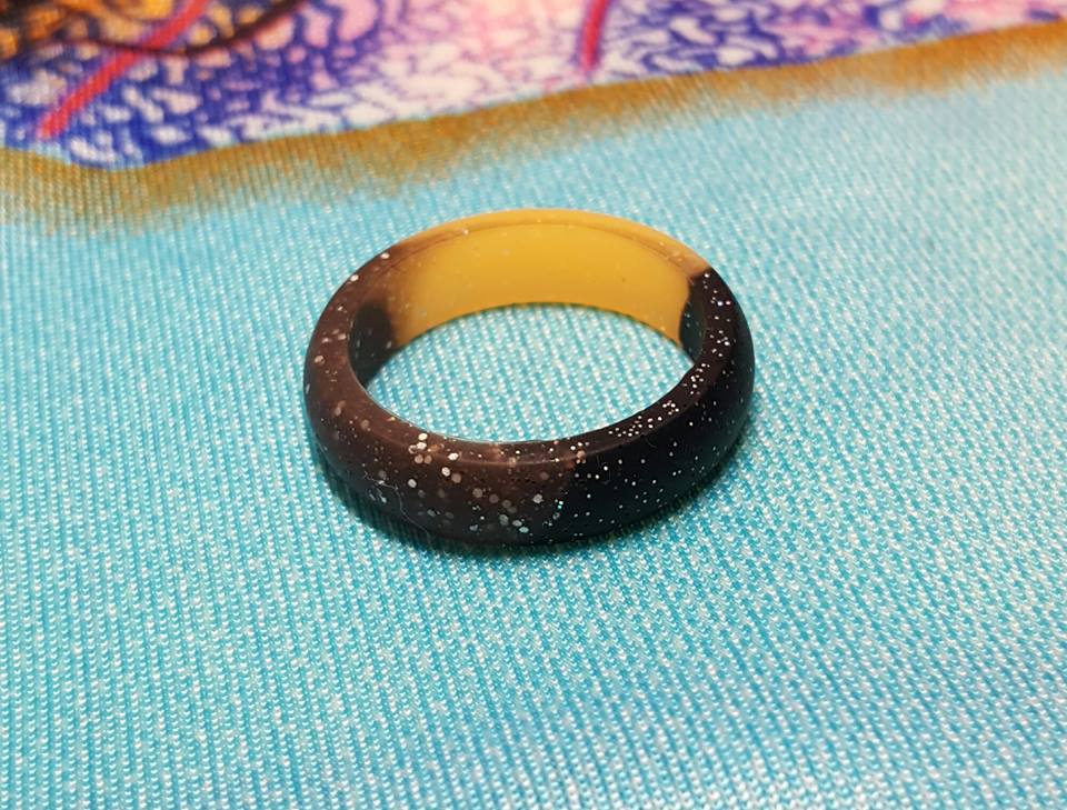 Glow Dark Glitter Sparkling Sparkle Women Silicone Wedding Sport Ring 6 ...