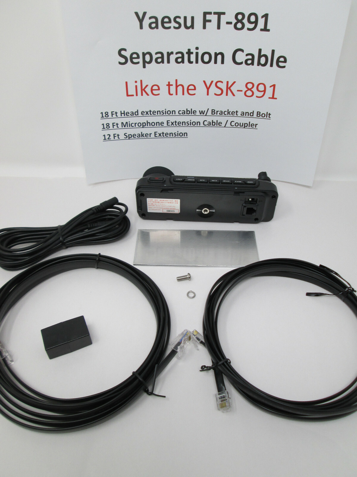 18 Feet YAESU FT-891 SEPARATION YSK-891 Mic,Control Head, Spkr Ext and ...
