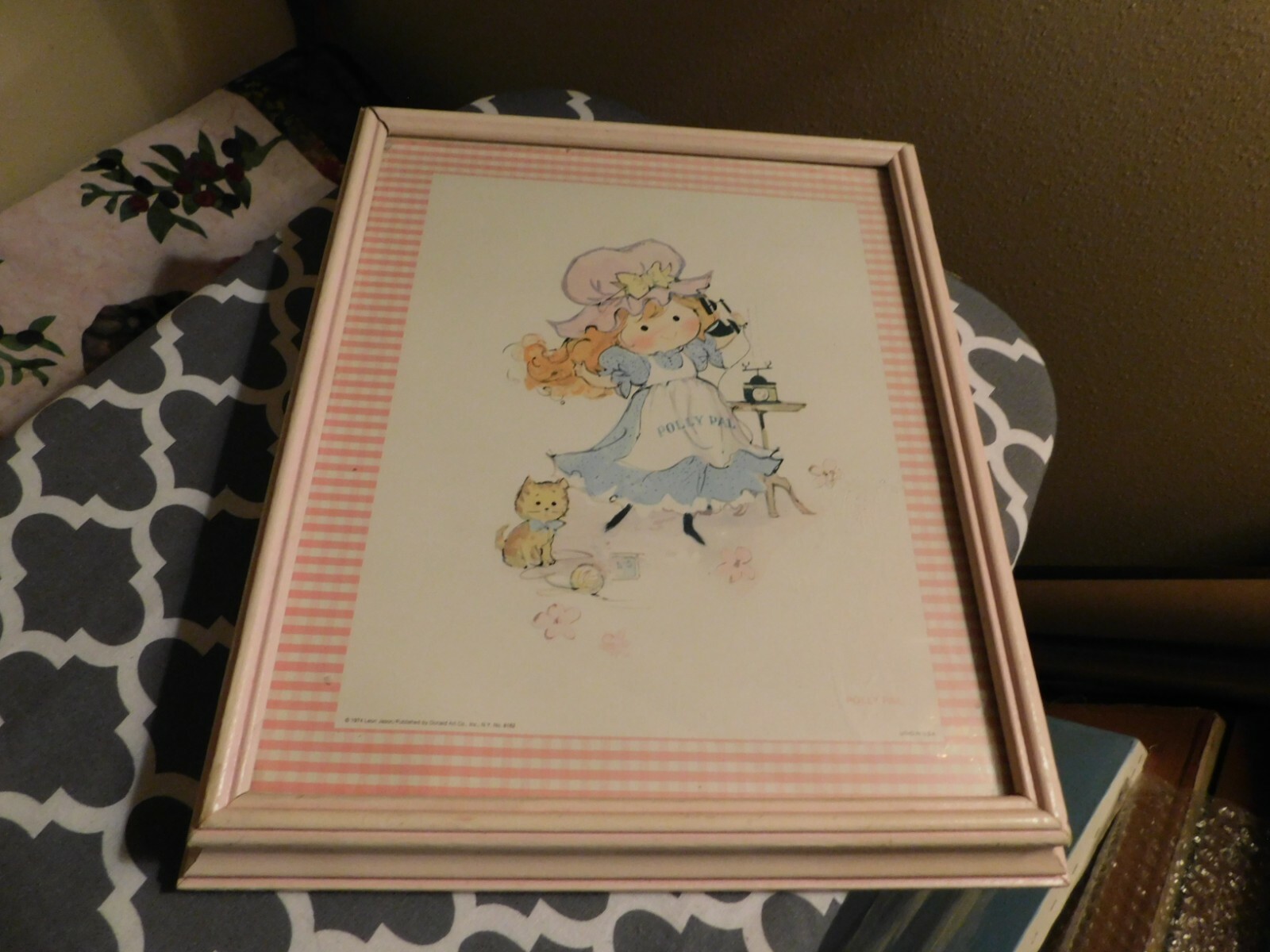 1974 Polly Pal Litho Picture by Donald Art Co. Vintage On Phone w ...