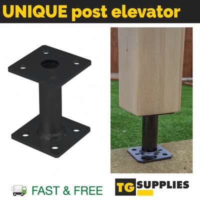 Heavy Duty Black Unique Bolt Down BASE POST SUPPORT ELEVATOR 80mm ...