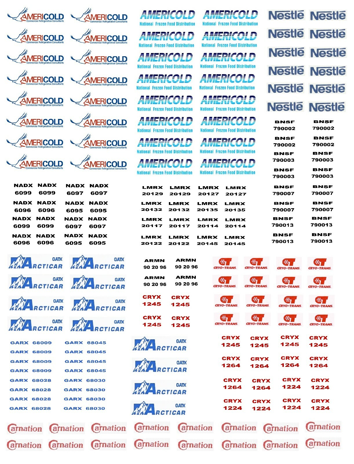N Scale Reefer Car Decals " Americold " | eBay