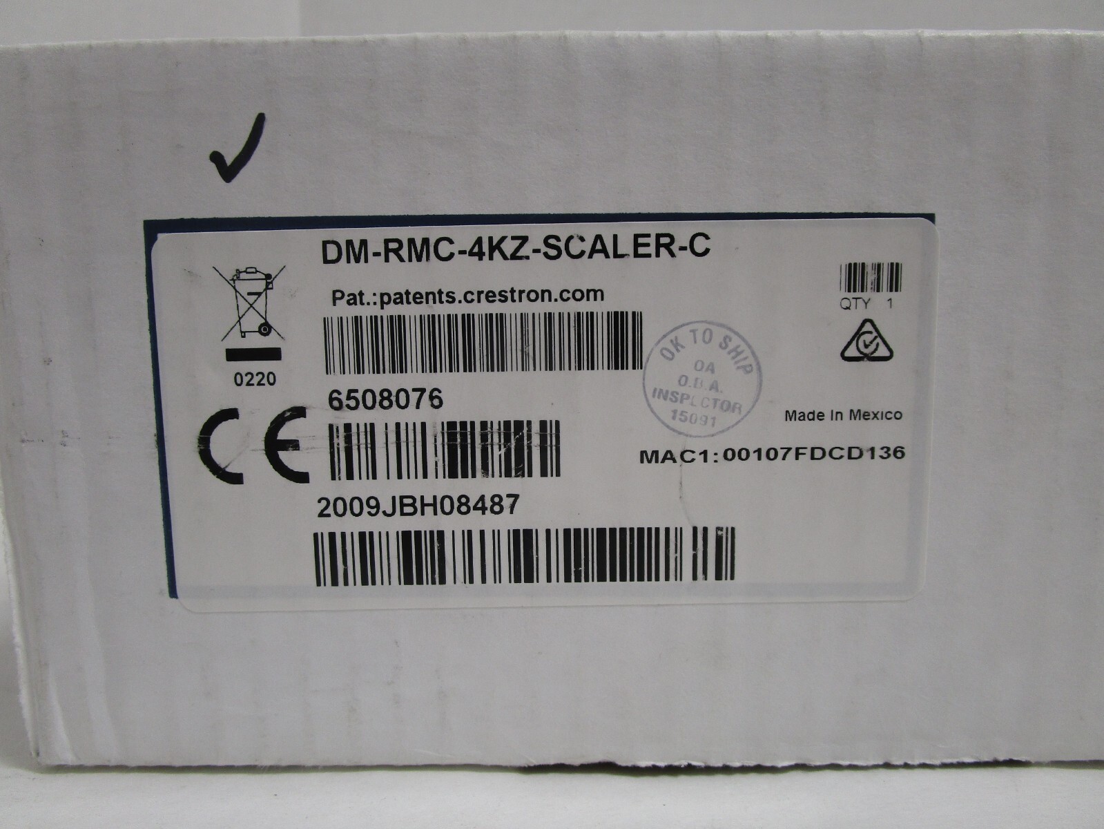 Crestron DM-RMC-4KZ-SCALER-C DigitalMedia 8G 4K60 Receiver and Room ...