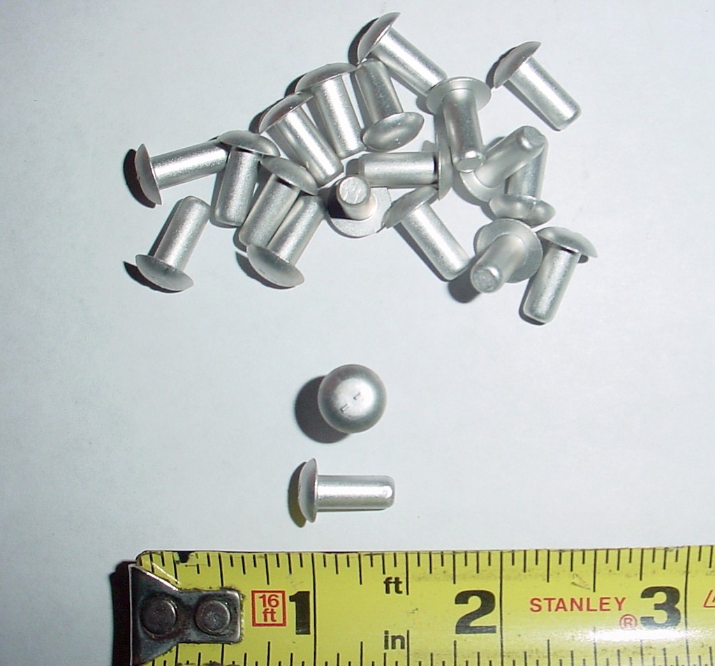 4 ea 3/16 OD x 7/16 Long Solid Buck Rivets - Universal | eBay