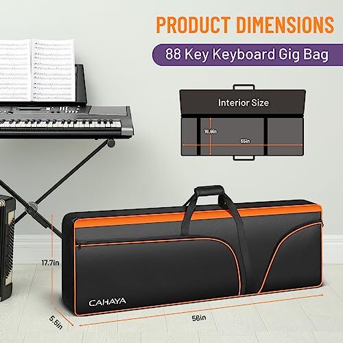 88 Key Keyboard Case Electric Keyboard Piano Gig Bag w/ Handles ...