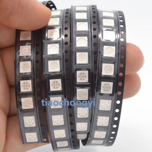 100pcs 5050 SMD Red 620NM PLCC-6 3-CHIPS Ultra Bright LED light ...