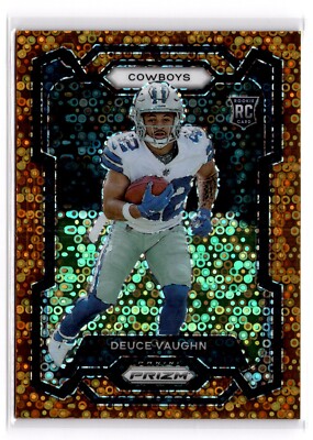 2023 Panini Prizm Deuce Vaughn #324 Orange No Huddle RC Cowboys | eBay