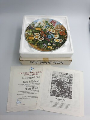 FURSTENBERG COLLECTOR PORCELAIN PLATE "WILD FLOWERS " 3RD ISSUE COA ...