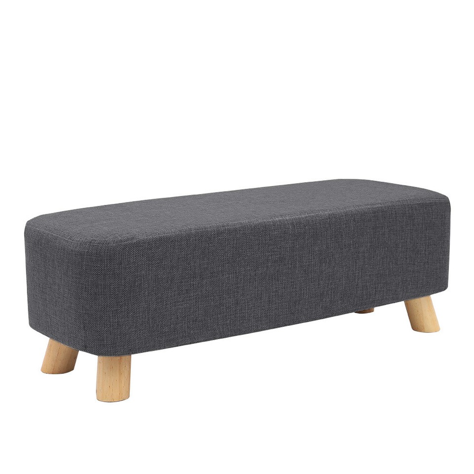 Padded Large Footstool Ottoman Rectangle Square Pouffe Bench Stool Wood ...