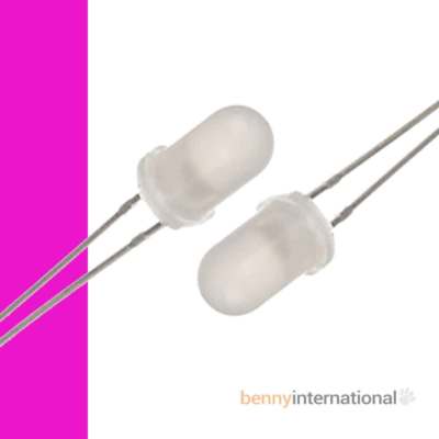 50x 5mm PINK LEDS DIFFUSED Light Diode Round White Lens Pack Arduino ...