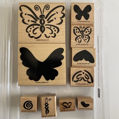 Stampin' Up! FLUTTERBYS Definitely Decorative 10 Pc Rubber Stamp Set ...