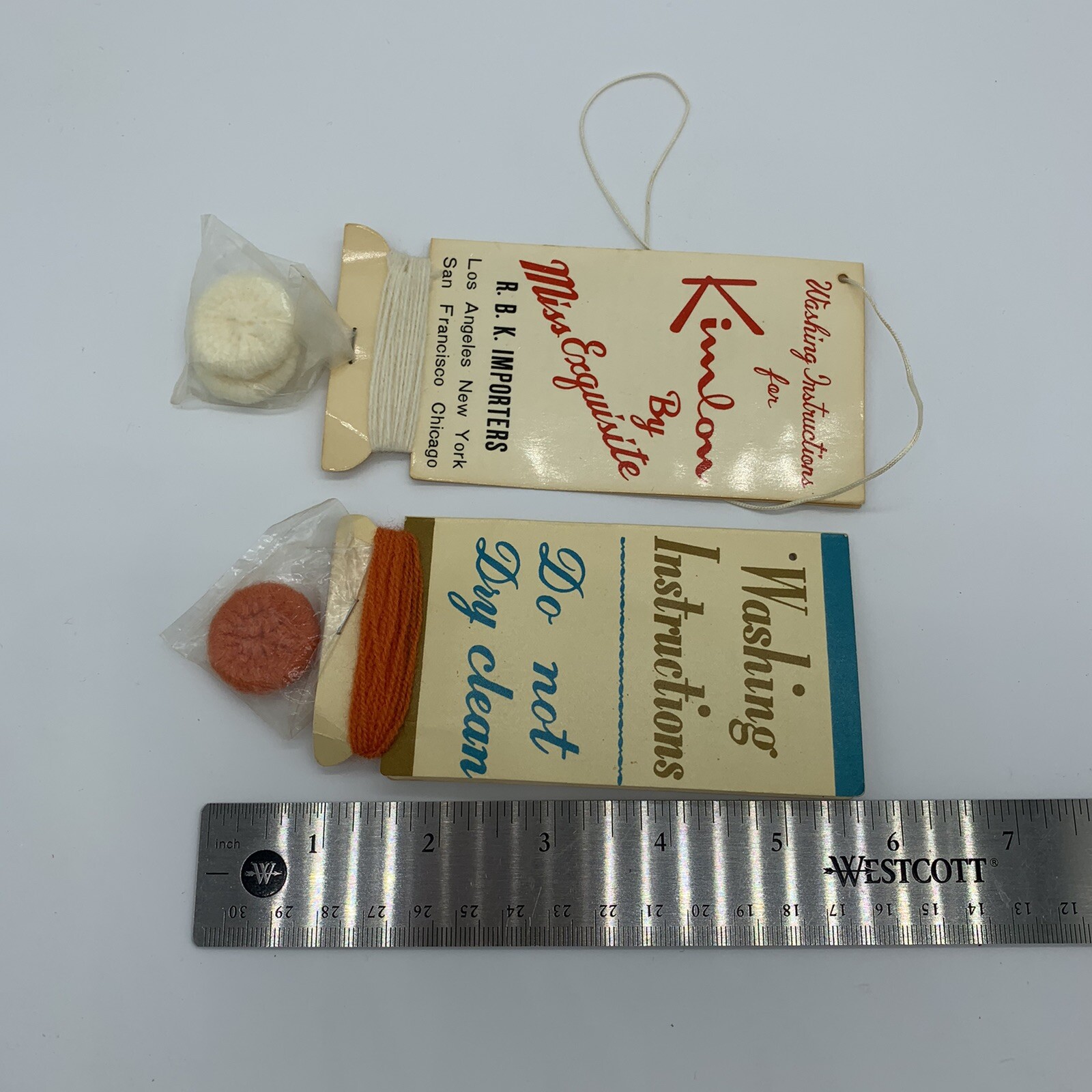 Kimlon by RBK Importers Vintage Clothing Tags And Spare Buttons Wash ...