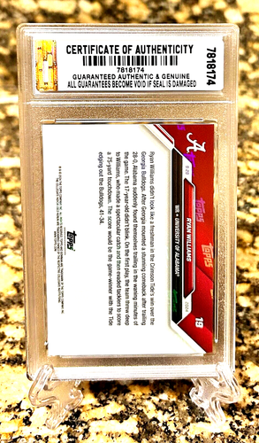 GRADED GEM MINT-10 RYAN WILLIAMS ALABAMA 2024 BOWMAN U NOW Rookie CARD ...
