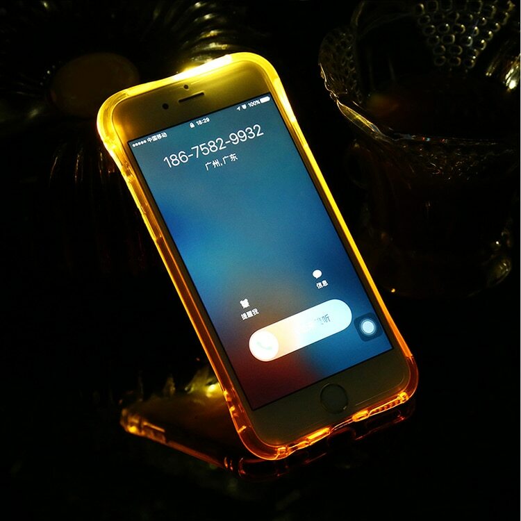 LED Flash Light Up Incoming Call Phone Case Soft TPU Cover For iPhone ...