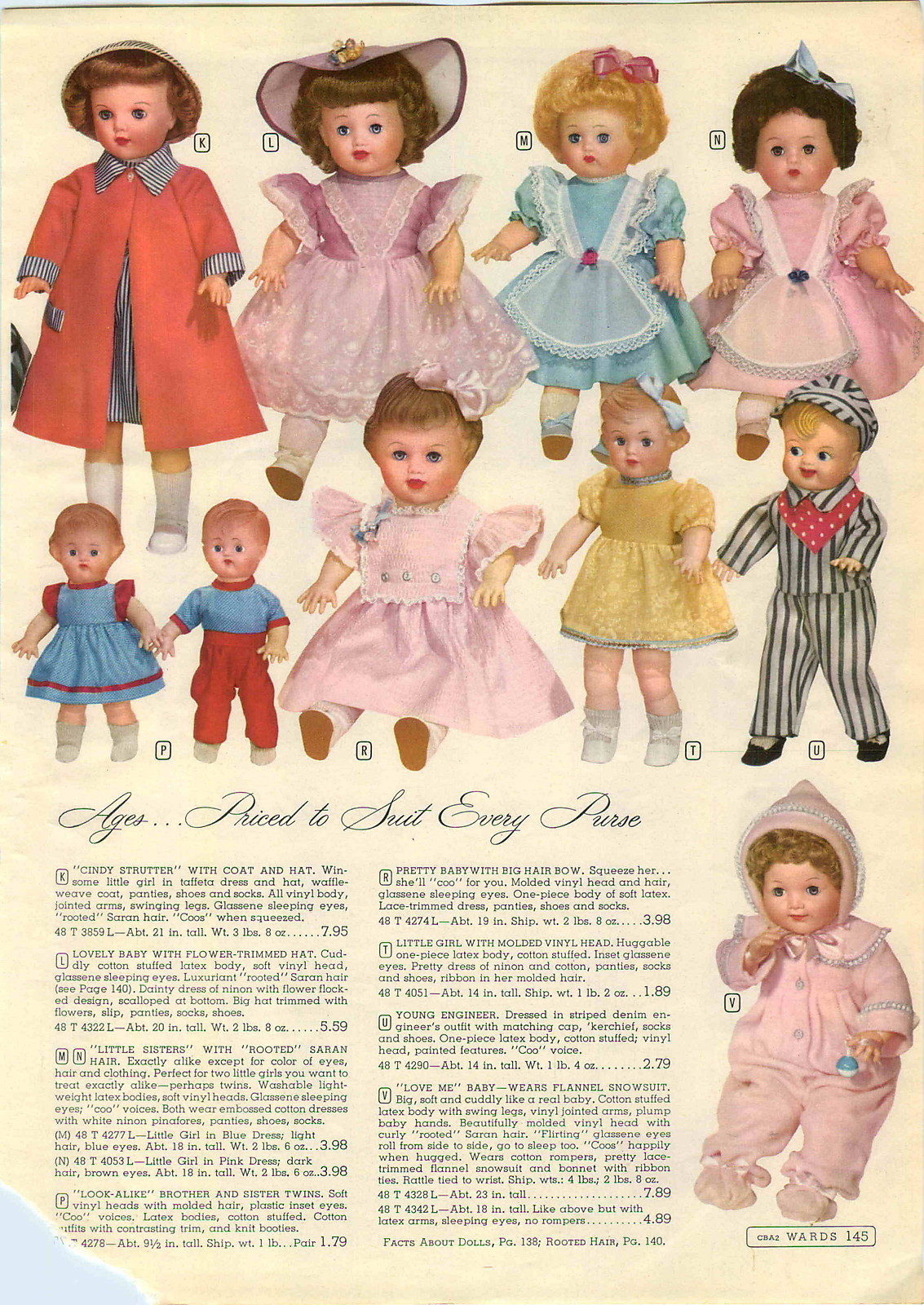1955 PAPER AD 4 PG Baby Trix Doll Dolls Babee Bee Waking Cindy Strutter ...