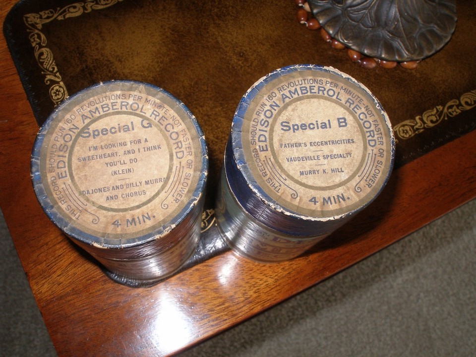2 Edison Cylinder Record - 4M-Wax-Special Boxes with Original Lids | eBay