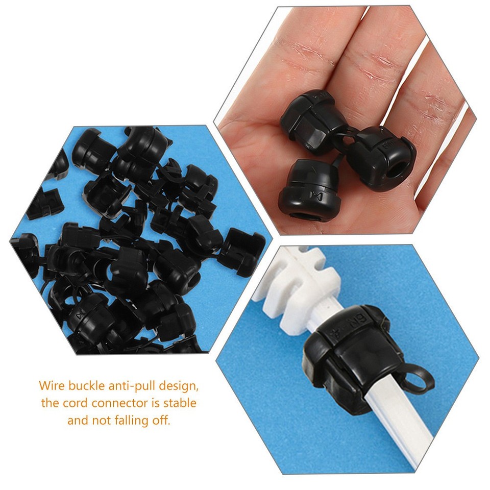 20 Pcs Cable Gland Strain Relief Connector for Wiring Pass Through ...