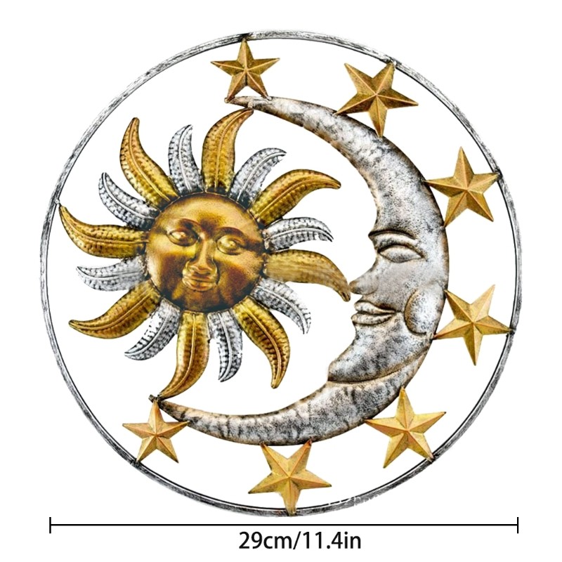 Sun Moon Face Sculpture Statue Wall Hanging Ornament Indoor Outdoor ...