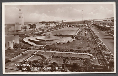 Postcard Filey Yorkshire the Butlin's Holiday Camp Swimming Pool posted ...