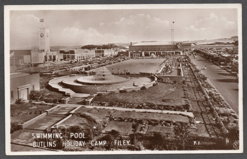 Postcard Filey Yorkshire the Butlin's Holiday Camp Swimming Pool posted ...