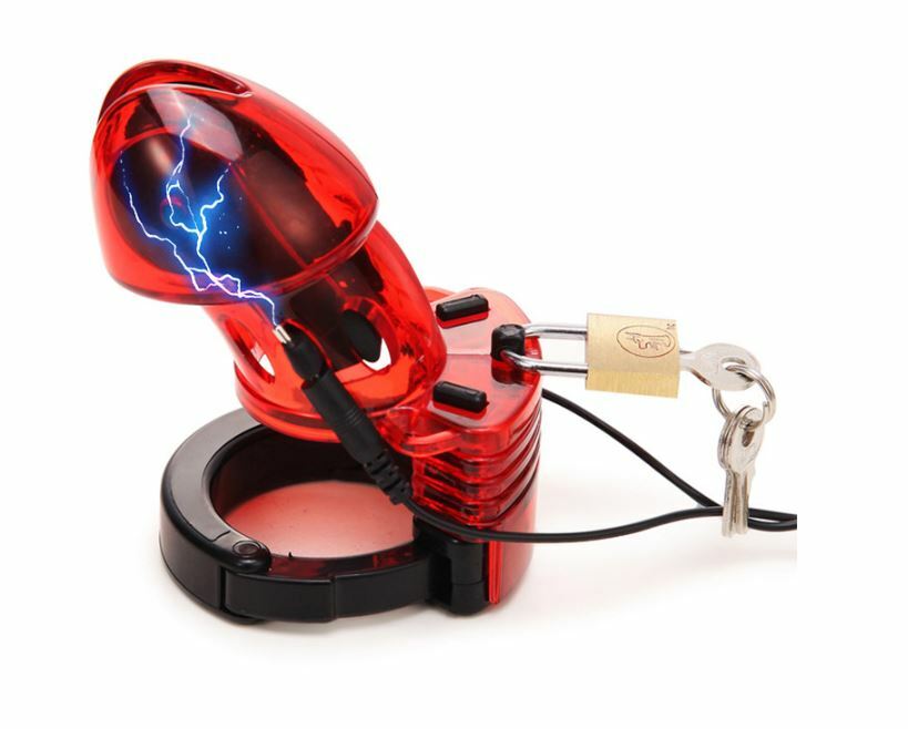 Lockdown Electro Male Chastity Cage Device BDSM Bondage Adjustable ...