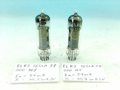2 x EL83 TESLA MATCHED PAIR 1973y Power PENTODE TUBE 6CK6 SAME CODES ...