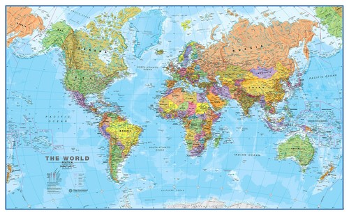 Political World Maps International 2024 1360 x 840mm Wall Map | eBay