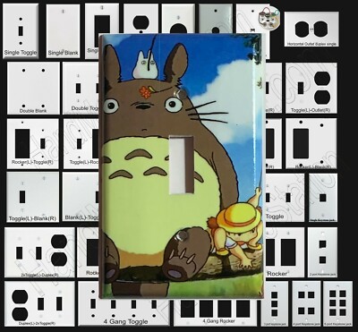 Totoro Fishing Light Switch Outlet Toggle Rocker Wall Cover Plate Home ...