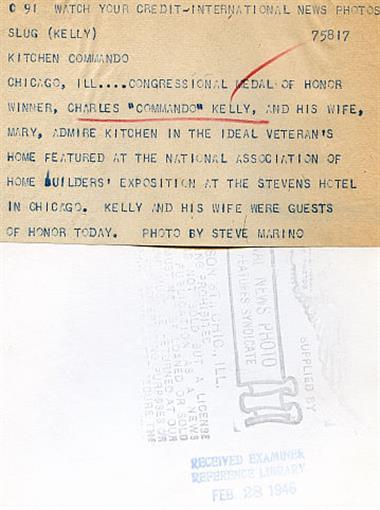 1946 Chicago IL Medal of Honor MOH Commando Kelly Original Press Photo ...