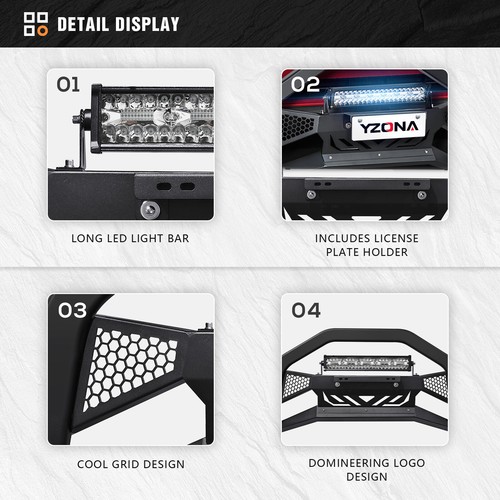 for 2015-2022 Chevy Colorado/GMC Canyon Steel Bull Bar Push Bumper ...