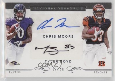 2016 Panini National Treasures /49 Chris Moore Tyler Boyd #10 Auto RC ...