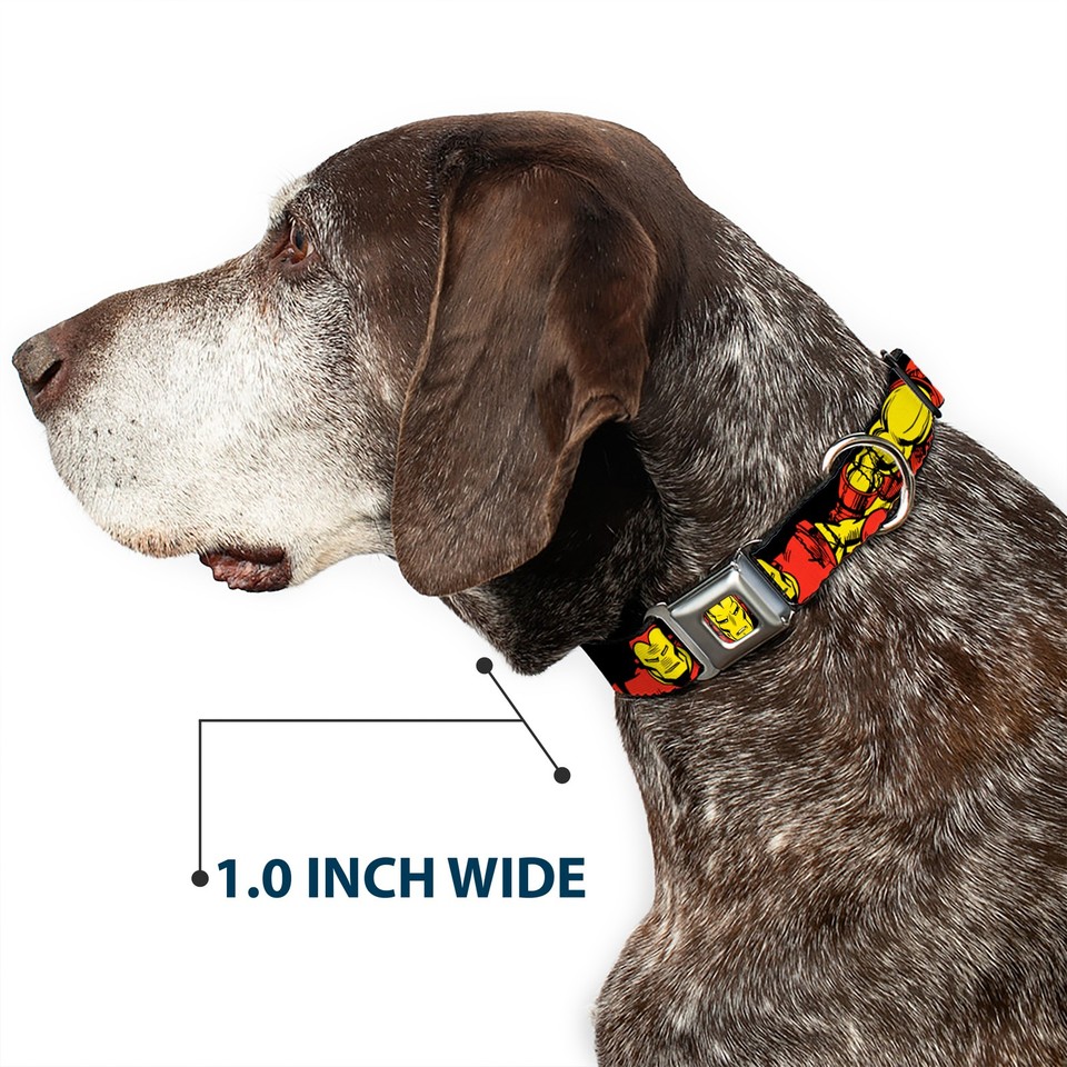 MARVEL COMICS Dog Collar IMA-Iron Man Face Red/Yellow THE INVINCIBLE ...