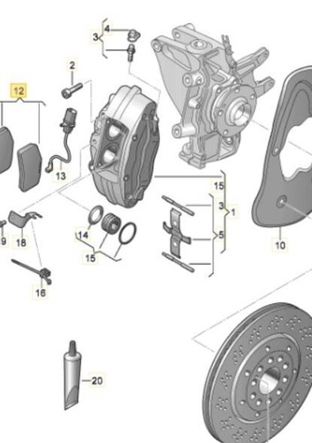 NEW AUDI R8 MK2 5.2I 397KW REAR BRAKE PAD SET KIT 4S0698451J 2016 OEM ...