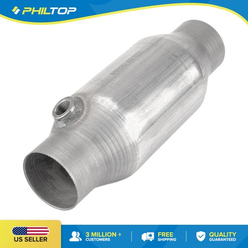 Universal 2.5" Inlet/Outlet Catalytic Converter High Flow Stainless ...