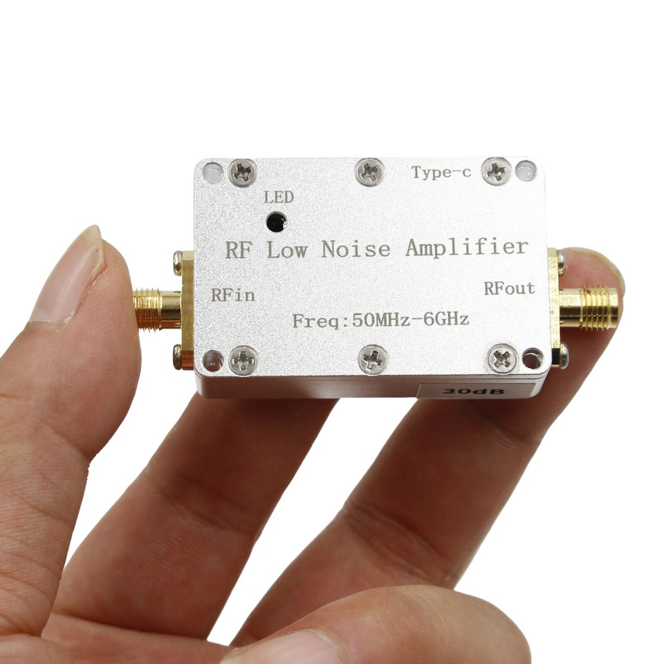 50m-6GHz Radio Frequency Amplifier 30dB High-Gain Front LNA Low Noise ...