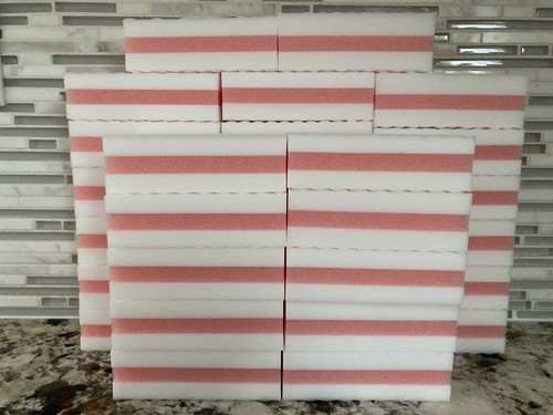 30 PACK PINK Melamine Magic Sandwich Sponge Eraser Heavy Duty Extra ...