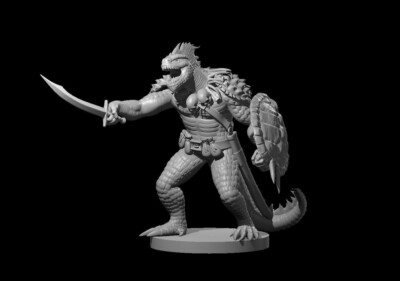Lizard Folk Bandit Captain Commoner NPC 28mm Scale DND D&D Tabletop ...