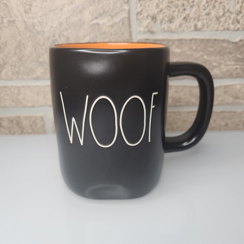 Rae Dunn "Woof" Mug. Halloween. Black with Orange interior. HTF. | eBay
